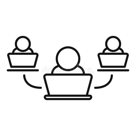 Outsource Group Icon, Outline Style Stock Vector - Illustration of ...