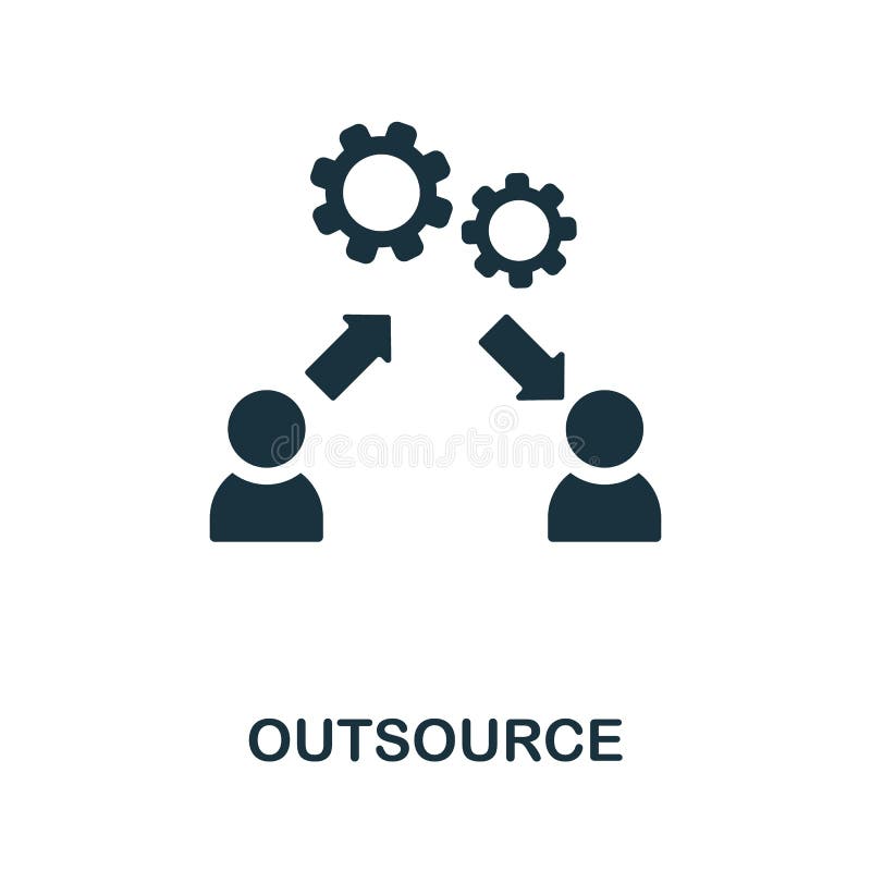 Outsource Icon. Monochrome Sign from Project Development Collection ...