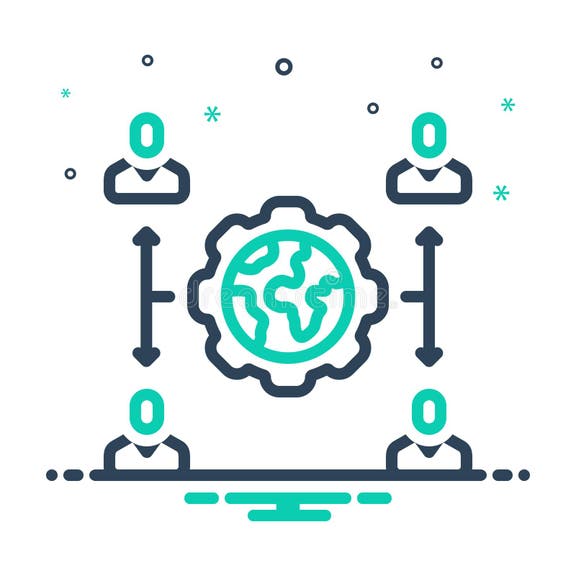 Mix Icon for Outsource, Production and Worker Stock Vector ...