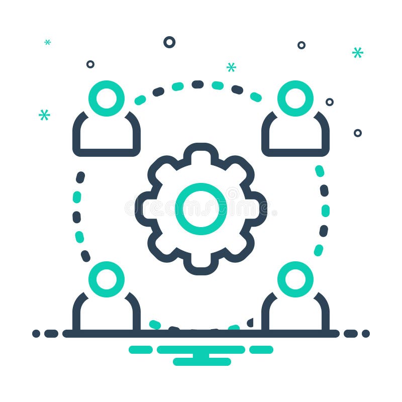 Mix Icon for Outsource Management, Authority and Administration Stock ...