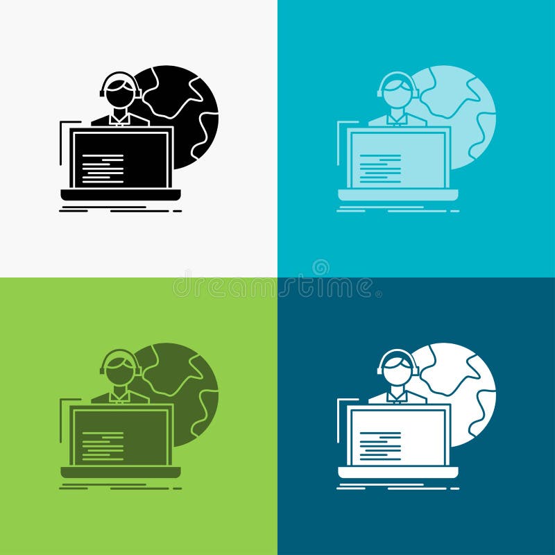 Various it Outsourcing and Offshore Model Icons for a Global Operating ...