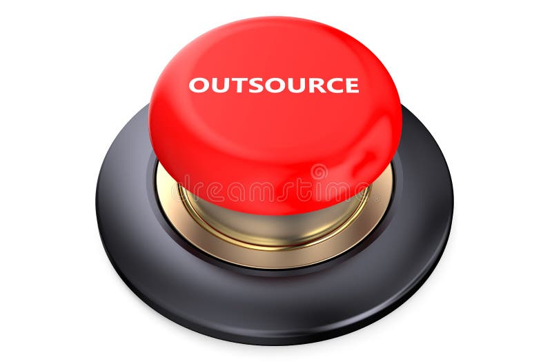 Outsource Red Button stock illustration. Illustration of outsourcing ...