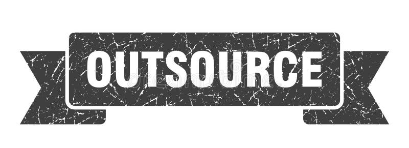 Outsource ribbon. stock vector. Illustration of banner - 191266857