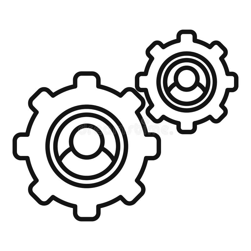 Outsource Smart Gear Icon, Outline Style Stock Vector - Illustration of ...
