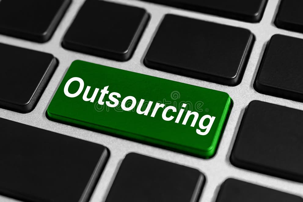 Outsourcing Button on Keyboard Stock Photo - Image of employment, hire ...
