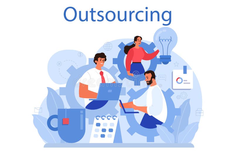 Outsourcing Concept. Idea of Teamwork and Project Delegation Stock ...