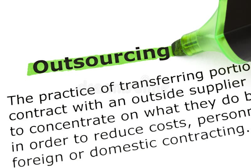Outsourcing Definition stock photo. Image of delegate - 93367786