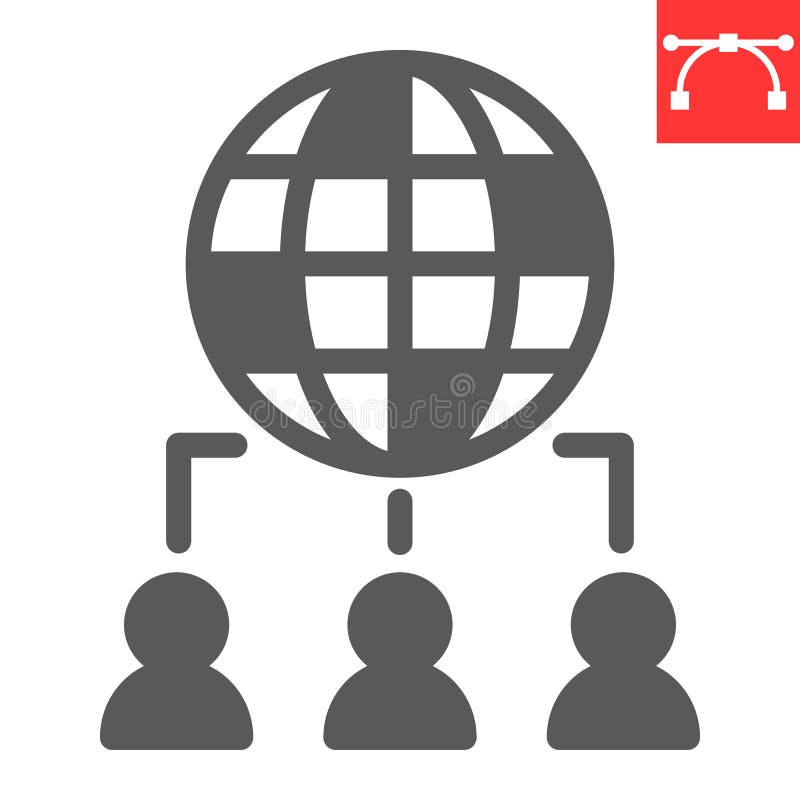 Outsourcing Glyph Icon, Global and Teamwork, Outsource Vector Icon ...