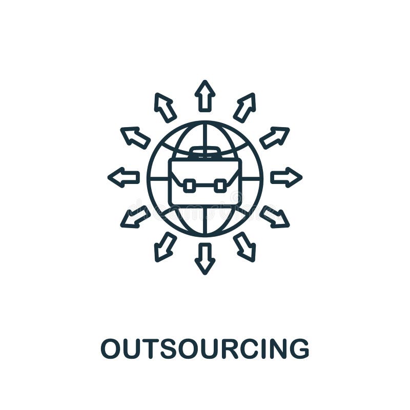 Outsourcing Vector Icon Symbol. Creative Sign from Icons Collection ...