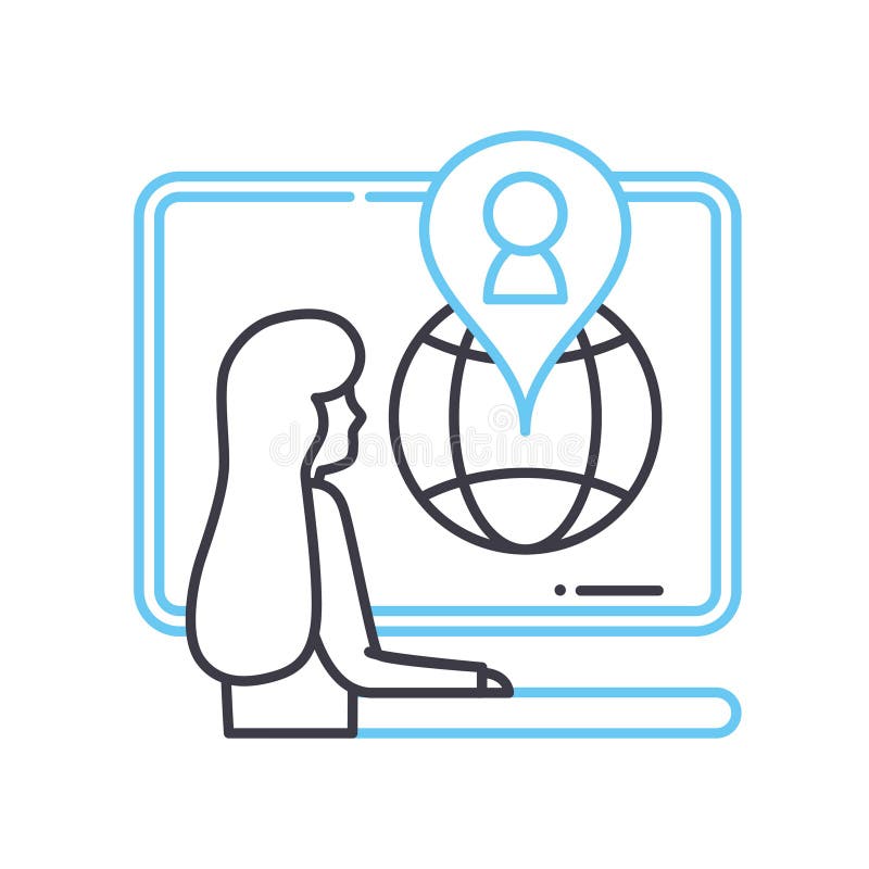 Outsourcing Line Icon, Outline Symbol, Vector Illustration, Concept ...