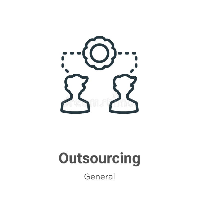 Outsourcing Vector Icon on White Background. Flat Vector Outsourcing ...