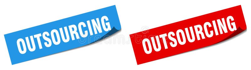 Outsourcing Sticker. Outsourcing Sign Set Stock Vector - Illustration ...