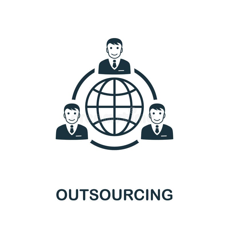Outsourcing And Remote Work Vector Icons Stock Vector - Illustration of ...