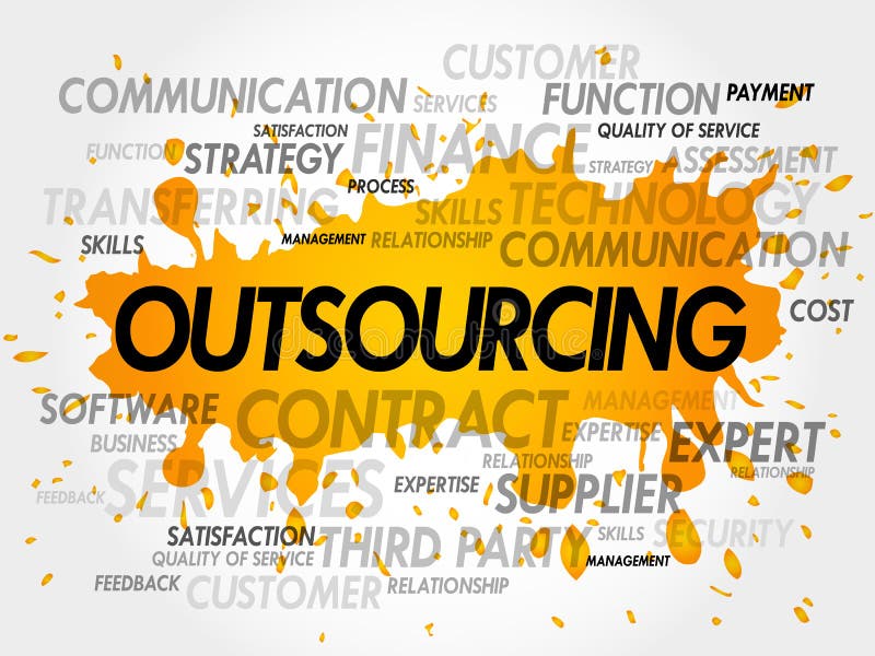 Outsourcing word cloud stock illustration. Illustration of graphic ...