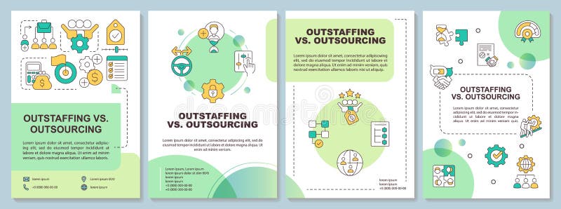 Outstaffing and Outsourcing Difference Green Brochure Template Stock ...
