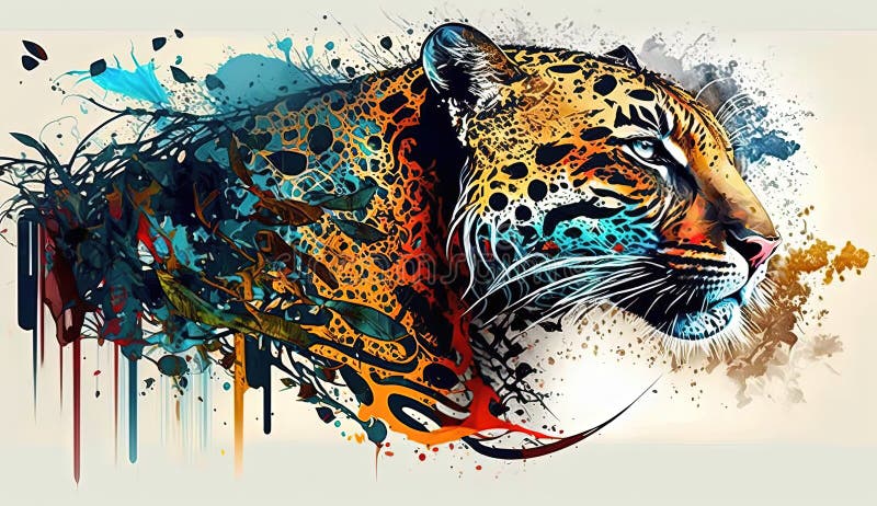 Outstanding Image of Colorful Abstract Panther Artwork Stock ...