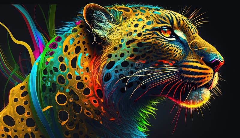 Outstanding Image of Colorful Abstract Panther Artwork Stock ...