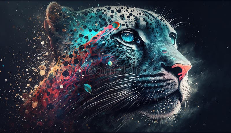 Outstanding Image of Colorful Abstract Panther Artwork Stock ...