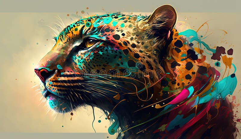 Outstanding Image of Colorful Abstract Panther Artwork Stock ...