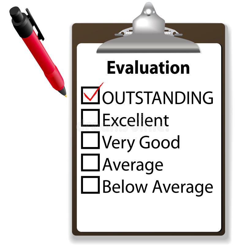 Outstanding Job Evalution Clipboard Check Mark Pen Stock Vector ...