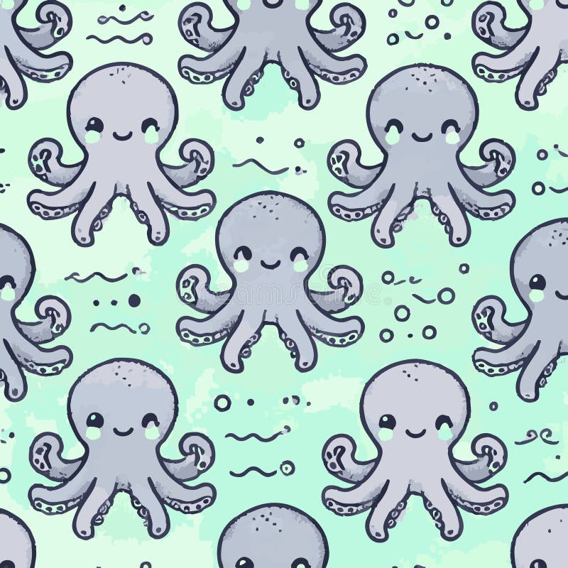 Outstanding Octopus Print Design in Vector Stock Vector - Illustration ...