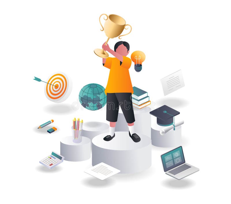 Outstanding Students Bring Trophies and Awards Stock Vector ... Outstanding Students Bring Trophies and Awards Stock Vector ...