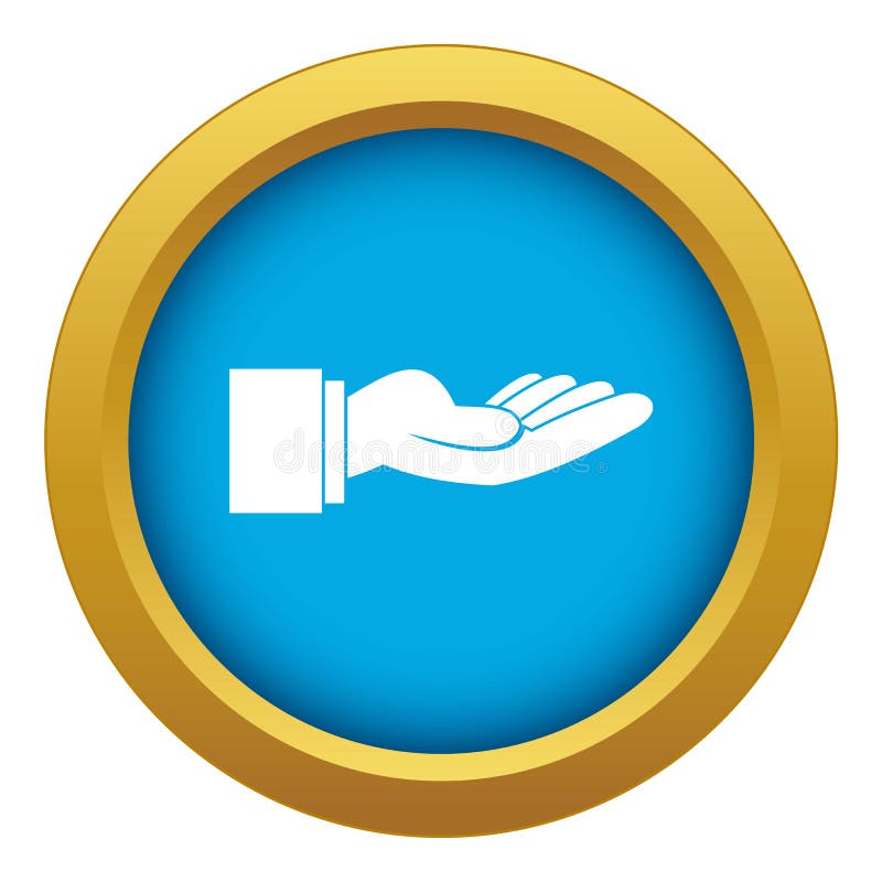 Outstretched Hand Gesture Icon Blue Vector Isolated Stock Vector ...