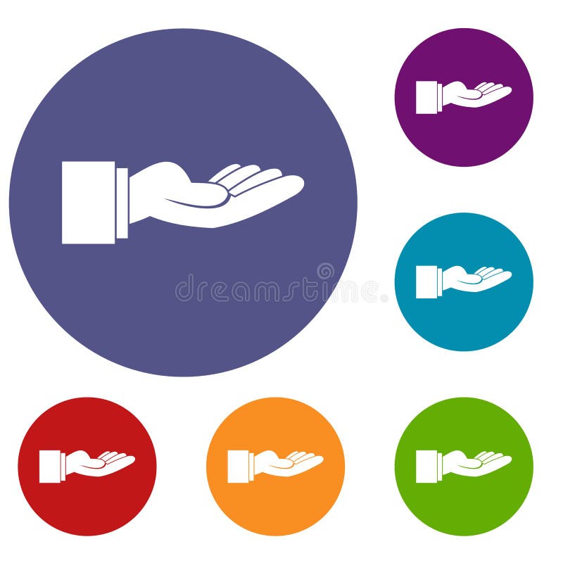 Outstretched Hand Gesture Icons Set Stock Vector - Illustration of ...