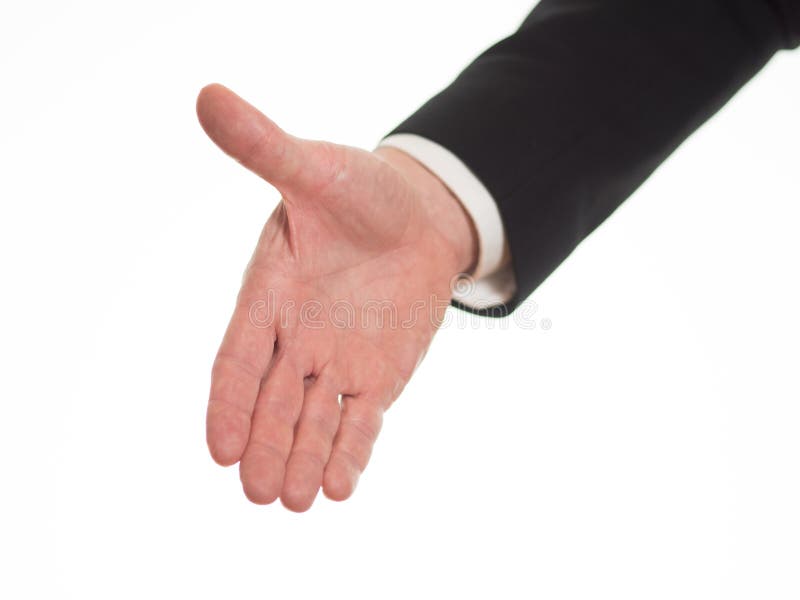 Outstretched Hand To Welcome Stock Photo - Image of formal, photogenic ...