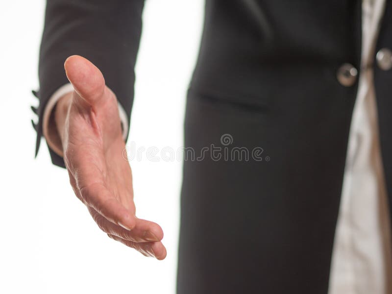 Outstretched Hand To Welcome Stock Image - Image of businessman ...