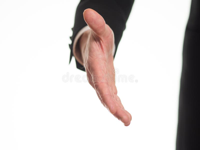 Outstretched Hand To Welcome Stock Photo - Image of agent, partnership ...