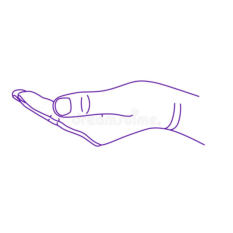 Outstretched Open Palm. Holding Something in His Hands Stock Vector ...