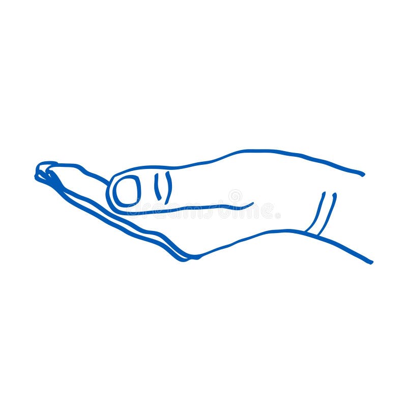 Outstretched Open Palm. Holding Something in His Hands Stock Vector ...