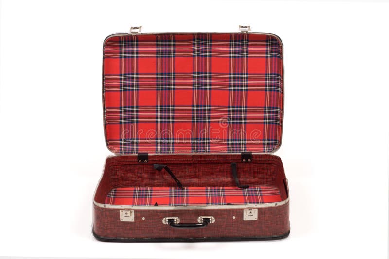 Valise Ouverte De Vintage Sur Le Blanc Photo stock - Image du bagage ...