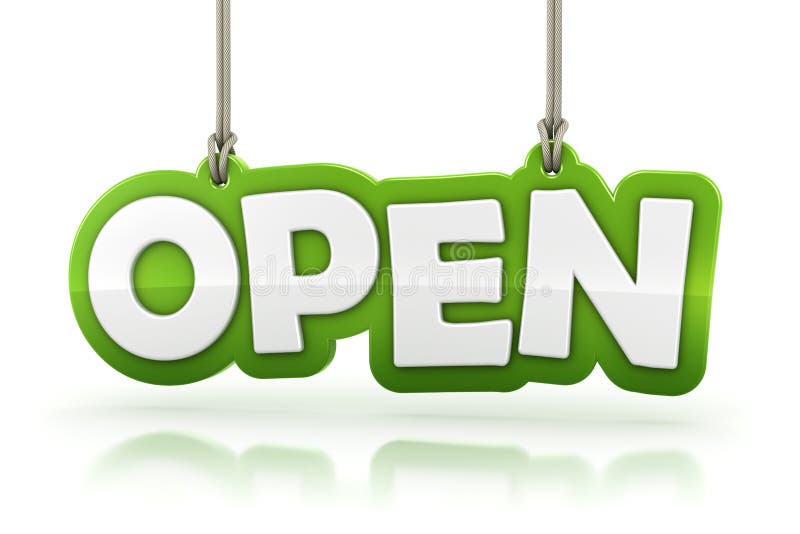 Texte Vert Ouvert Sur Fond Blanc Illustration Stock - Illustration du ...