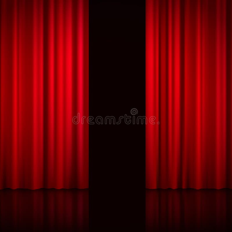 Ouvrez les rideaux rouges illustration de vecteur. Illustration du fond ...