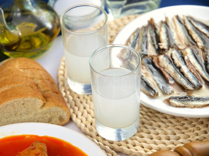 Ouzo stock image. Image of food, bread, ouzo, greece - 12695229