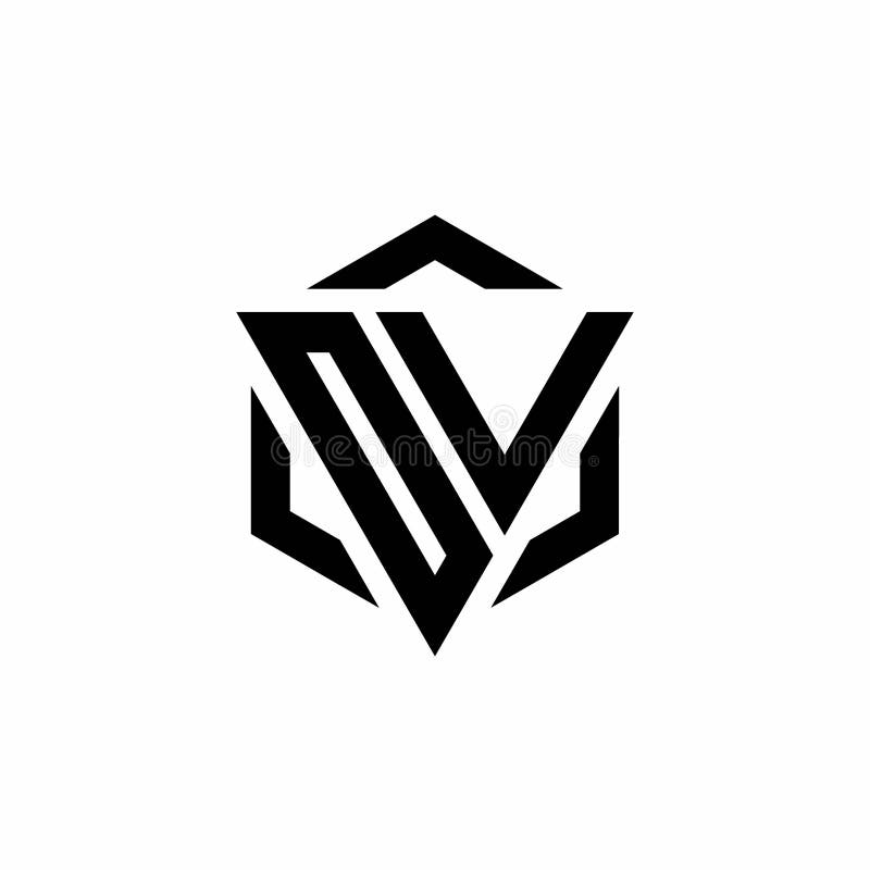 OV Logo Monogram with Triangle and Hexagon Modern Design Template Stock ...