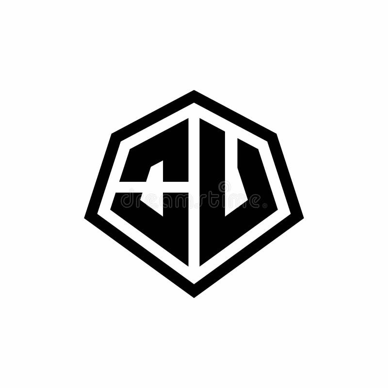OV Monogram Logo with Hexagon Shape and Line Rounded Style Design ...