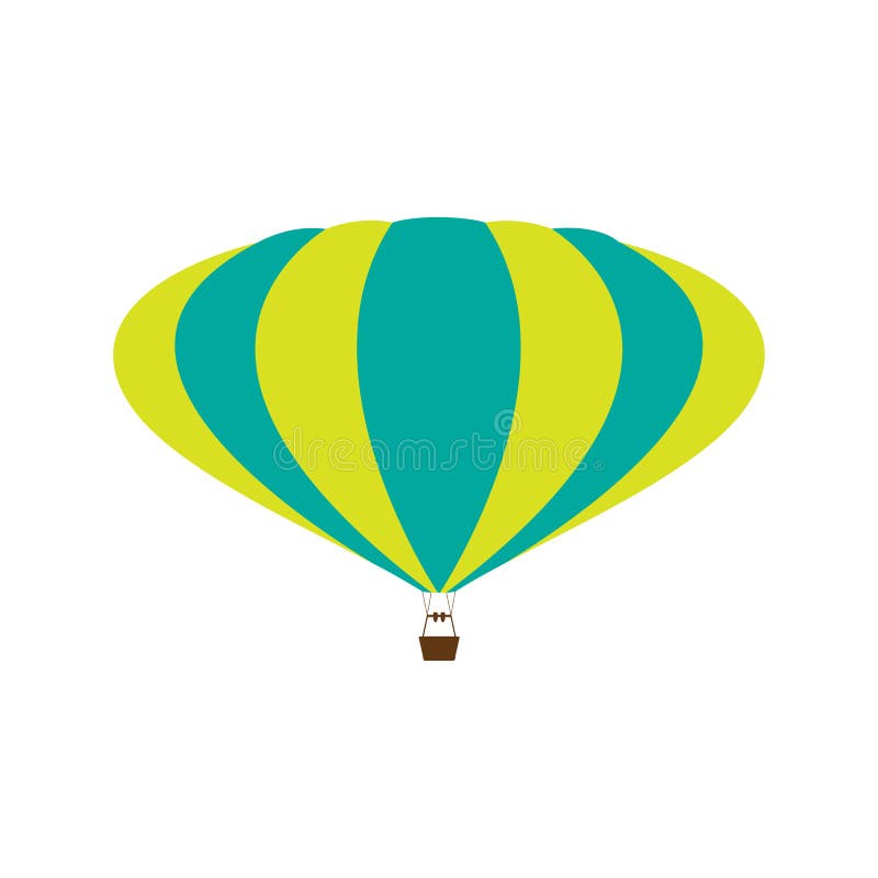 Oval Balloon with a Basket on a White Background. Stock Vector ...