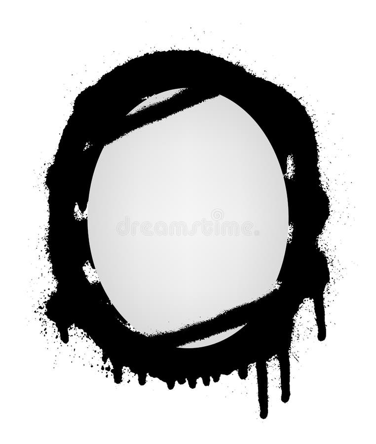 Oval Graffiti Spray Banner. Graphic Spray Paint Frame on Transparent ...