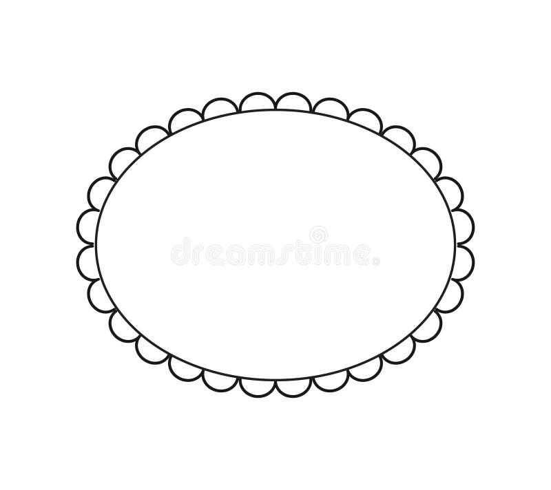 Oval Border Basic Shapes Monogram Frame Stock Vector - Illustration of ...