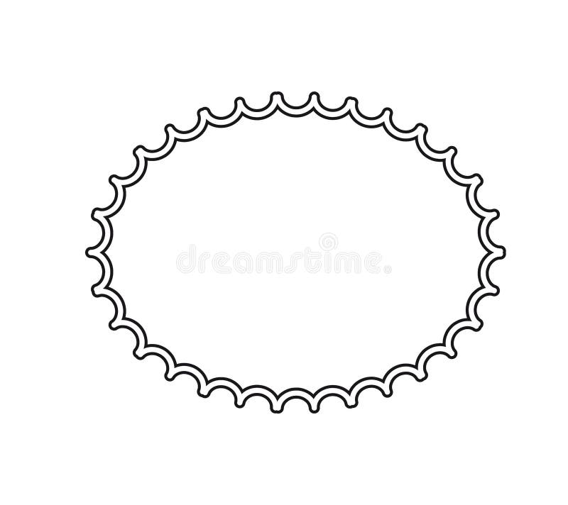 Oval Border Basic Shapes Monogram Frame Stock Vector - Illustration of ...