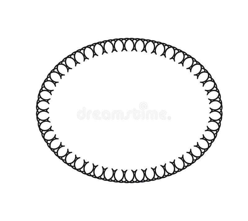 Oval Border Basic Shapes Monogram Frame Stock Vector - Illustration of ...