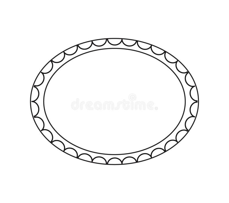 Oval Border Basic Shapes Monogram Frame Stock Vector - Illustration of ...