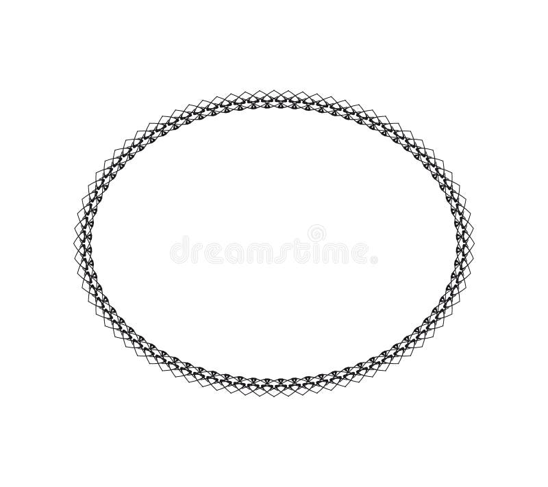Oval Border Basic Shapes Monogram Frame Stock Vector - Illustration of ...