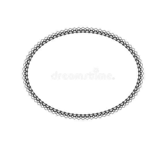 Oval Border Basic Shapes Monogram Frame Stock Vector - Illustration of ...