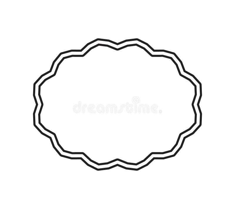 Oval Border Basic Shapes Monogram Frame Stock Vector - Illustration of ...