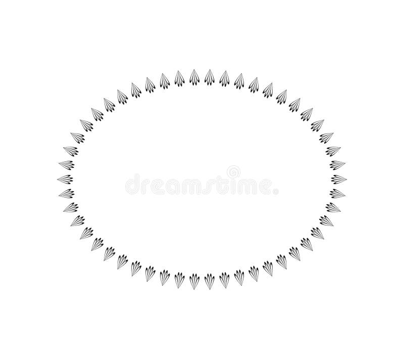 Oval Border Basic Shapes Monogram Frame Stock Vector - Illustration of ...