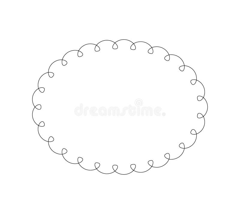Oval Border Basic Shapes Monogram Frame Stock Vector - Illustration of ...